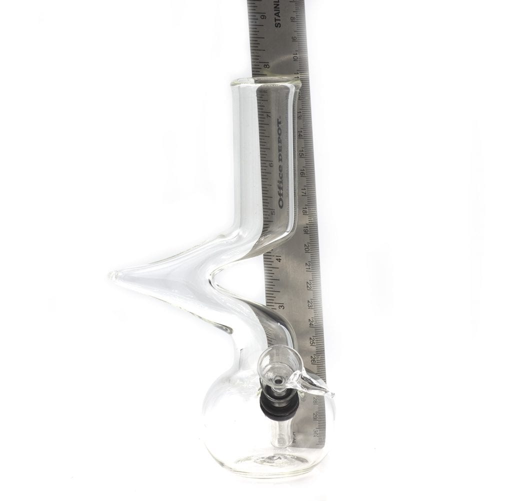 8" clear curved Z shape glass water pipe bong smoking