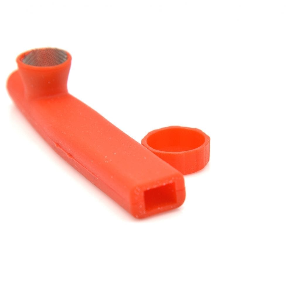Mini 3.5" Silicone hand pipe w/ metal screen smoking