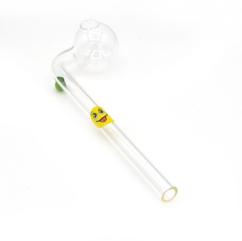Side load bowl Curve Oil burner glass pipe Clear 5"